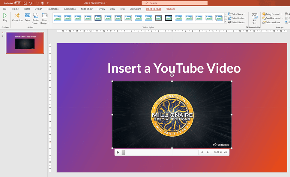 Embed A YouTube Video In PowerPoint 2022 SlideLizard 